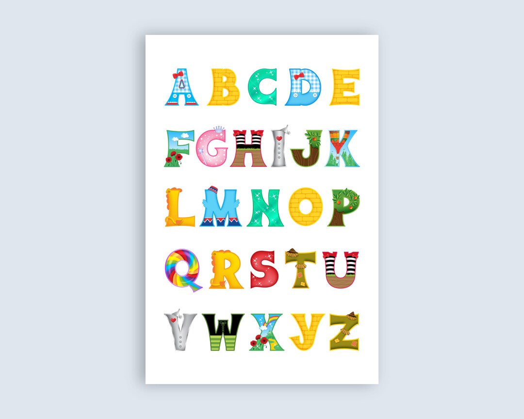 Wizard of Oz Printable Abc Poster for Classroom, Nursery or Playroom ...