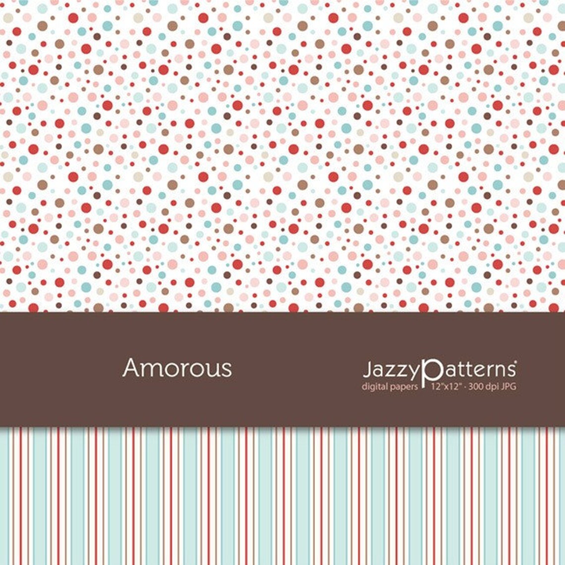 Retro Style Digital Papers in Muted Red and Blue Geometric - Etsy