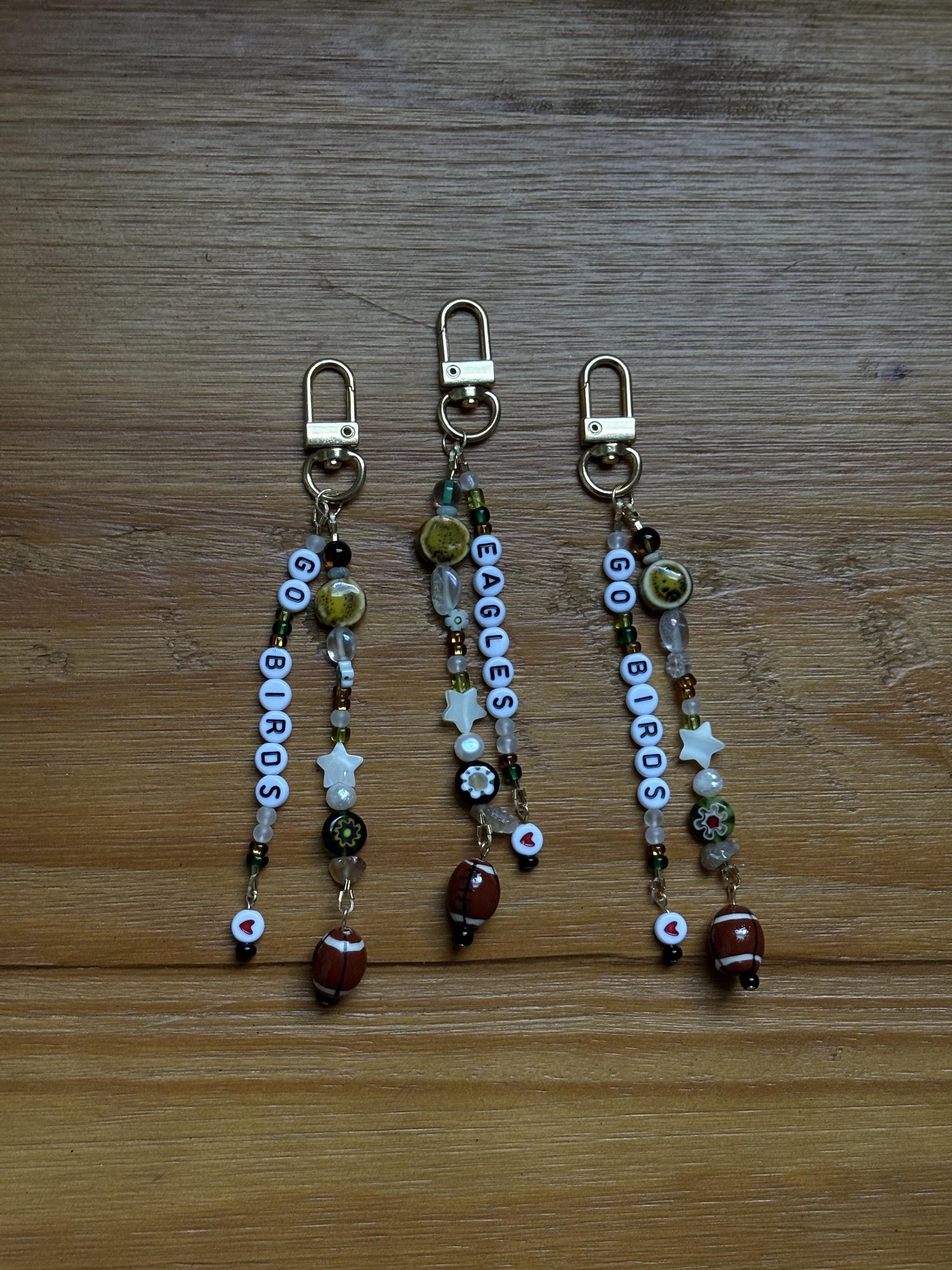 Customizable NFL Inspired Beaded Football Keychain - Etsy