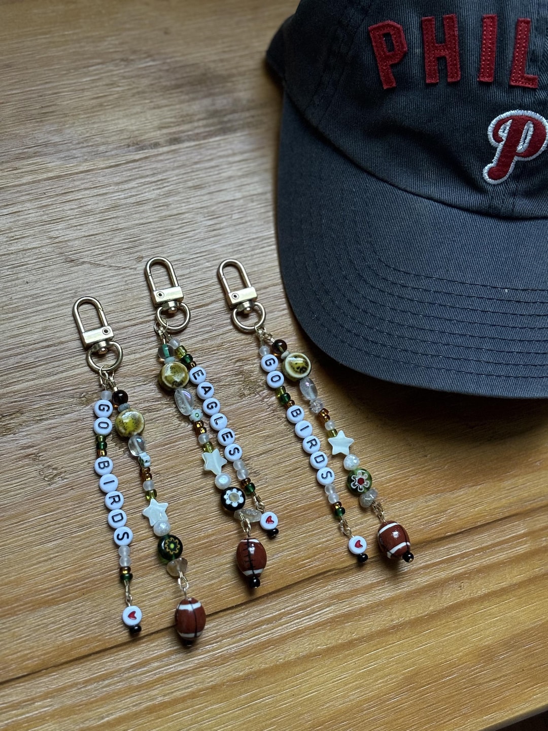 Customizable NFL Inspired Beaded Football Keychain - Etsy
