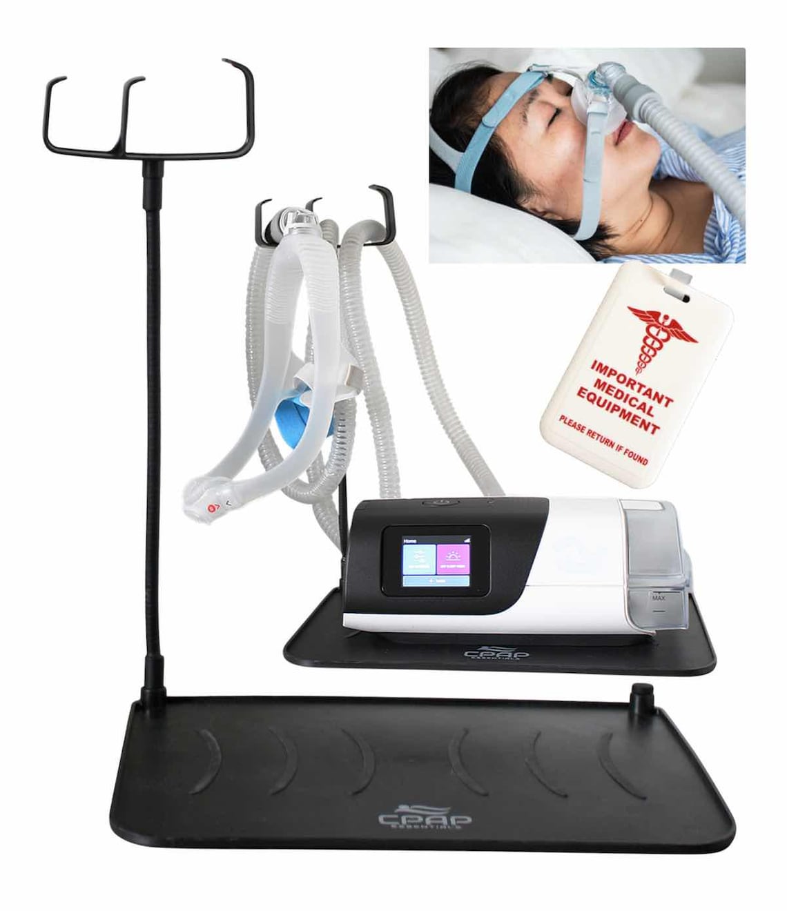 CPAP Mask and Tube Hanger Mat - Supplies for CPAP for Bedside ...
