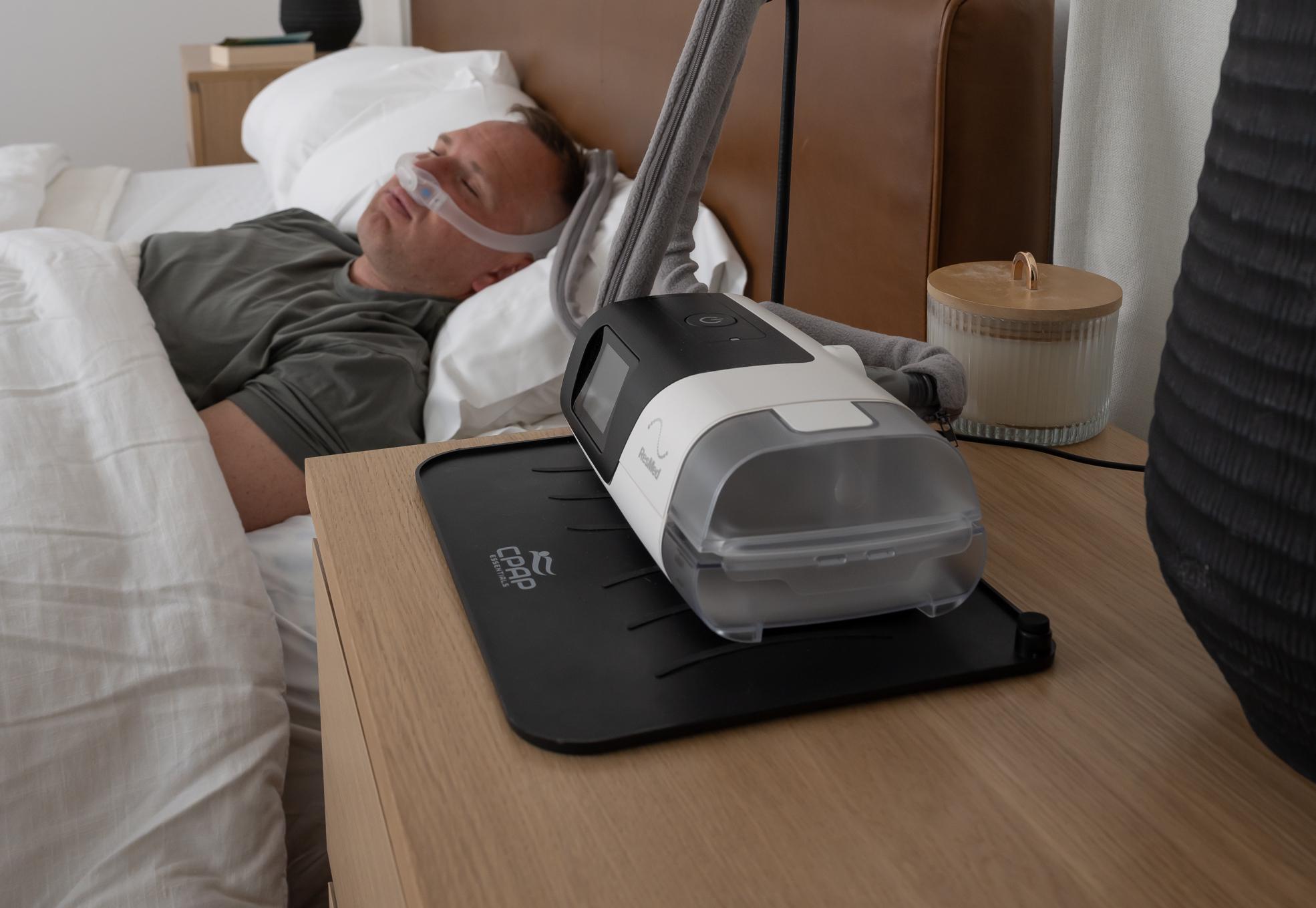 CPAP Mask & Tube Hanger Mat - Bedside Organizer With Clean Mask Cover ...