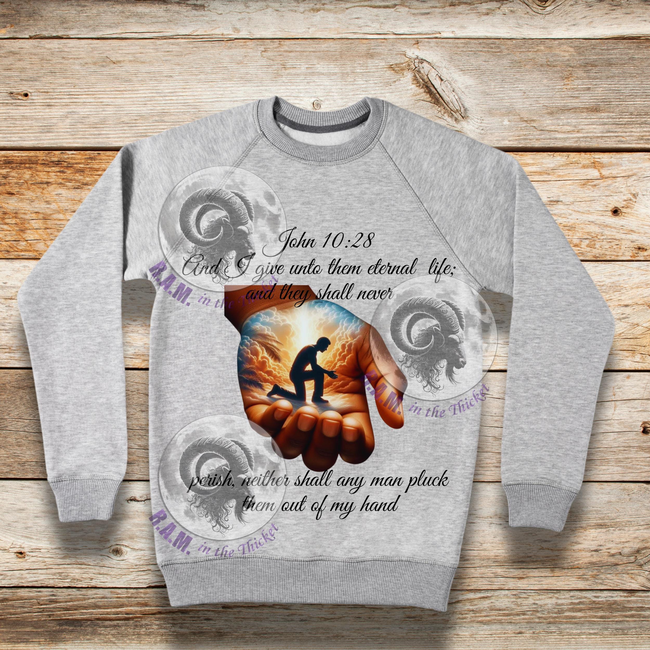 God's Hand, Jesus' Hand Holding a Man, Heavenly Graphic With Scripture ...