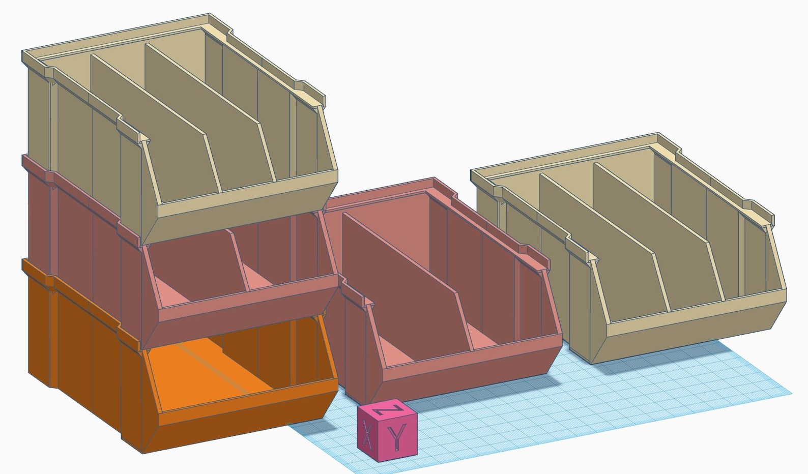 Stackable Tray Box With Dividers – STL File, 3 Units - Etsy