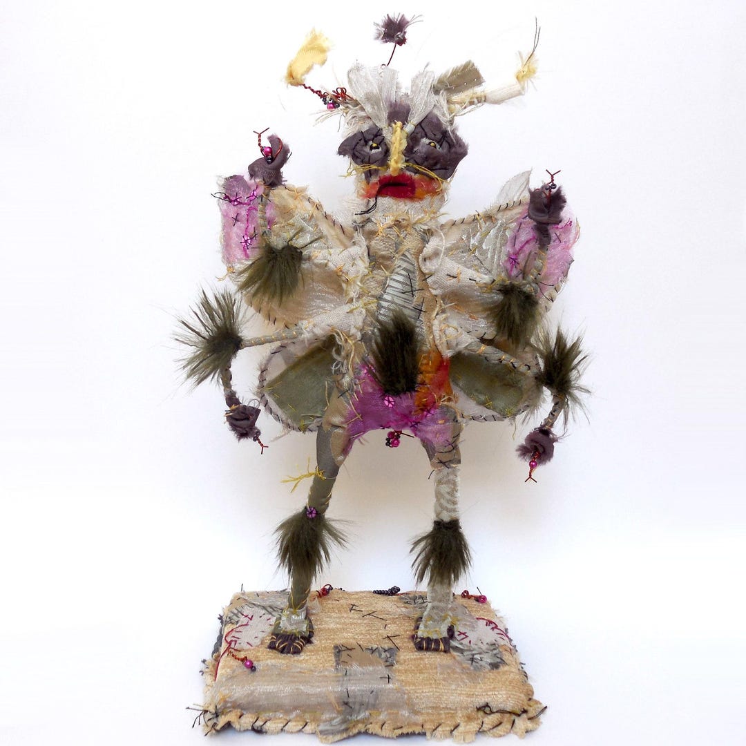 Glamah Moff - Moth Sculpture in Mixed Media Textiles - Etsy UK
