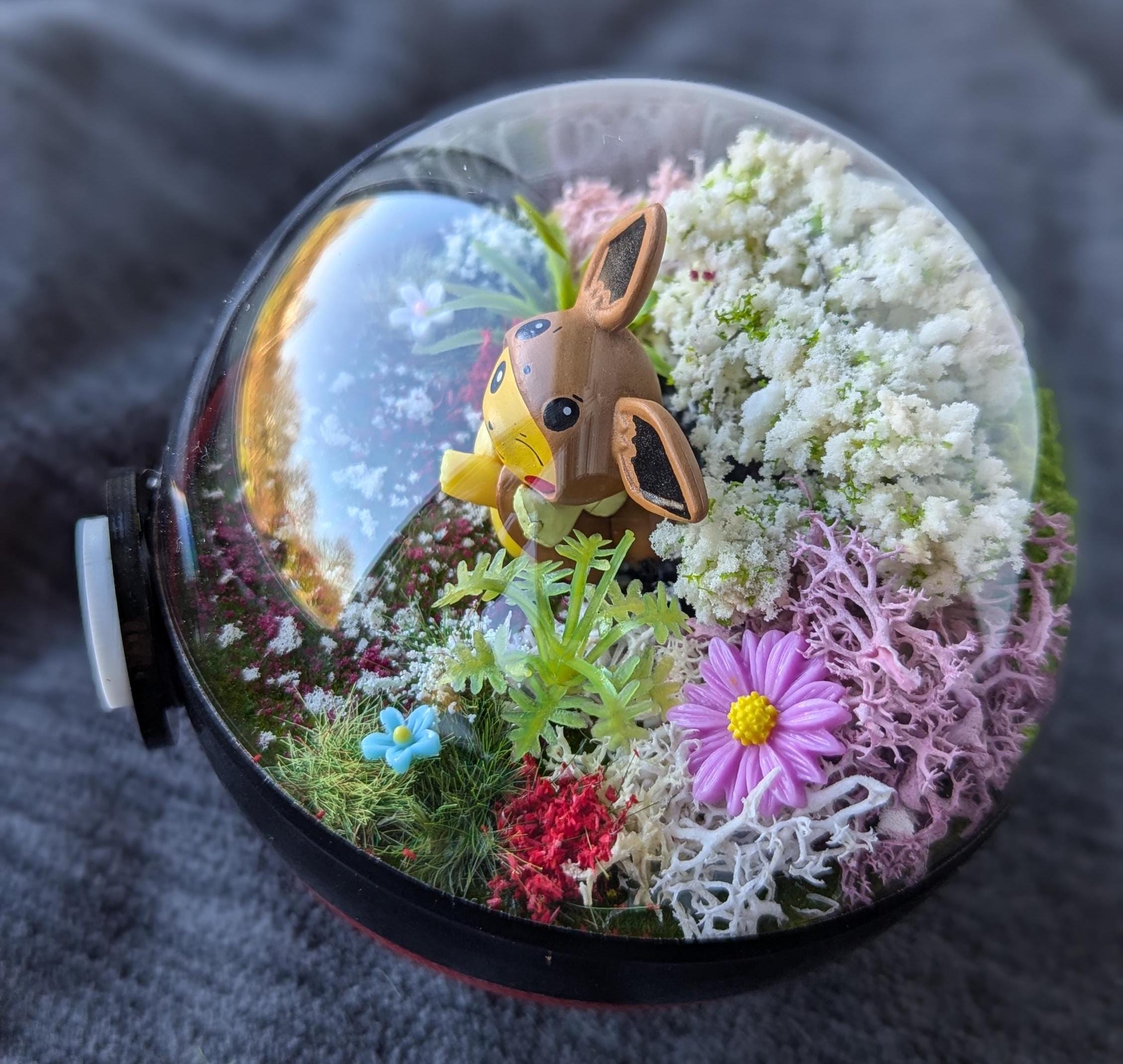 Pikachu Eevee Purple Pokeball Handmade Pokemon Terrarium. Homemade ...