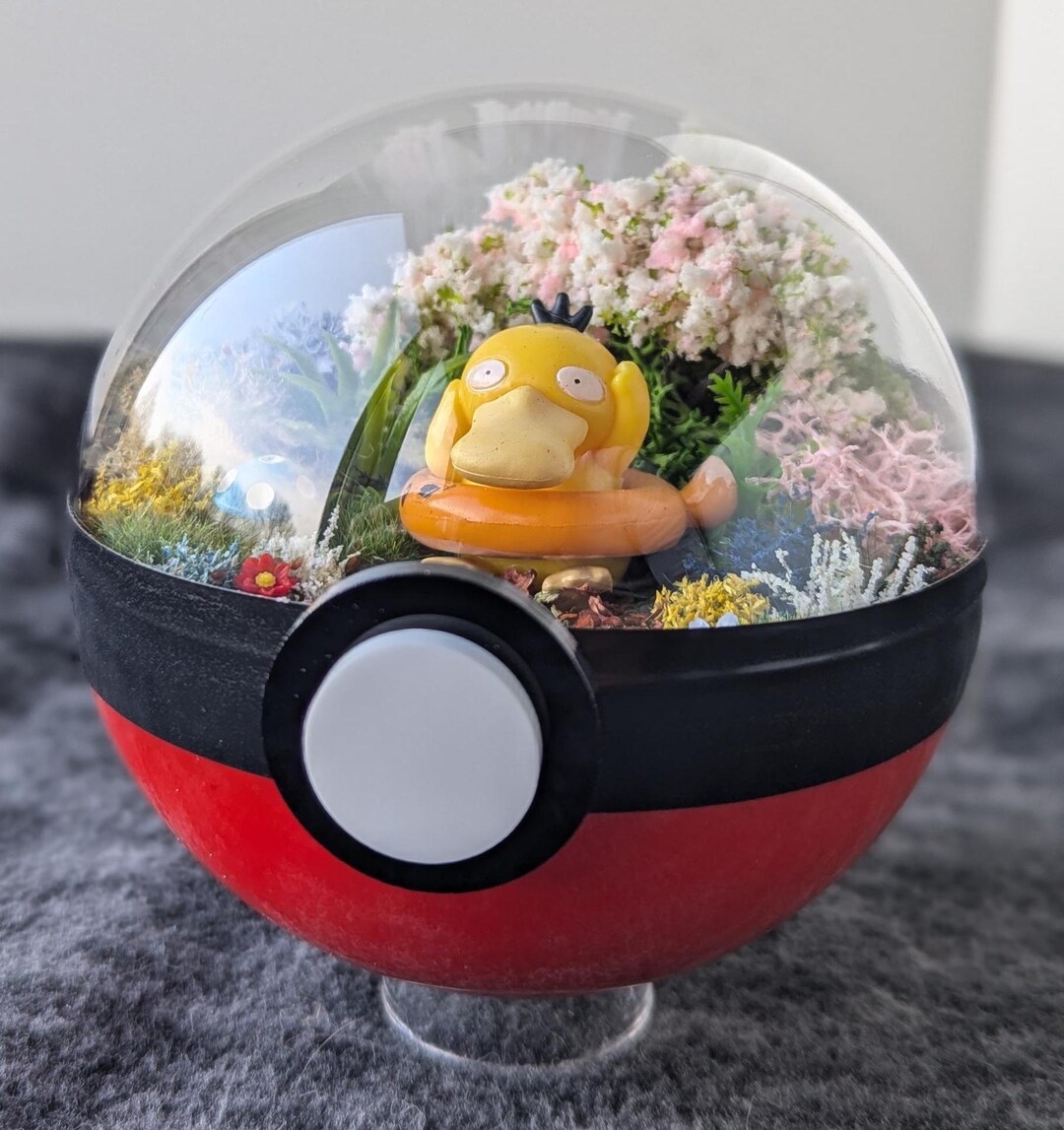 Psyduck Pokeball Handmade Pokemon Terrarium. Homemade, Diarama ...
