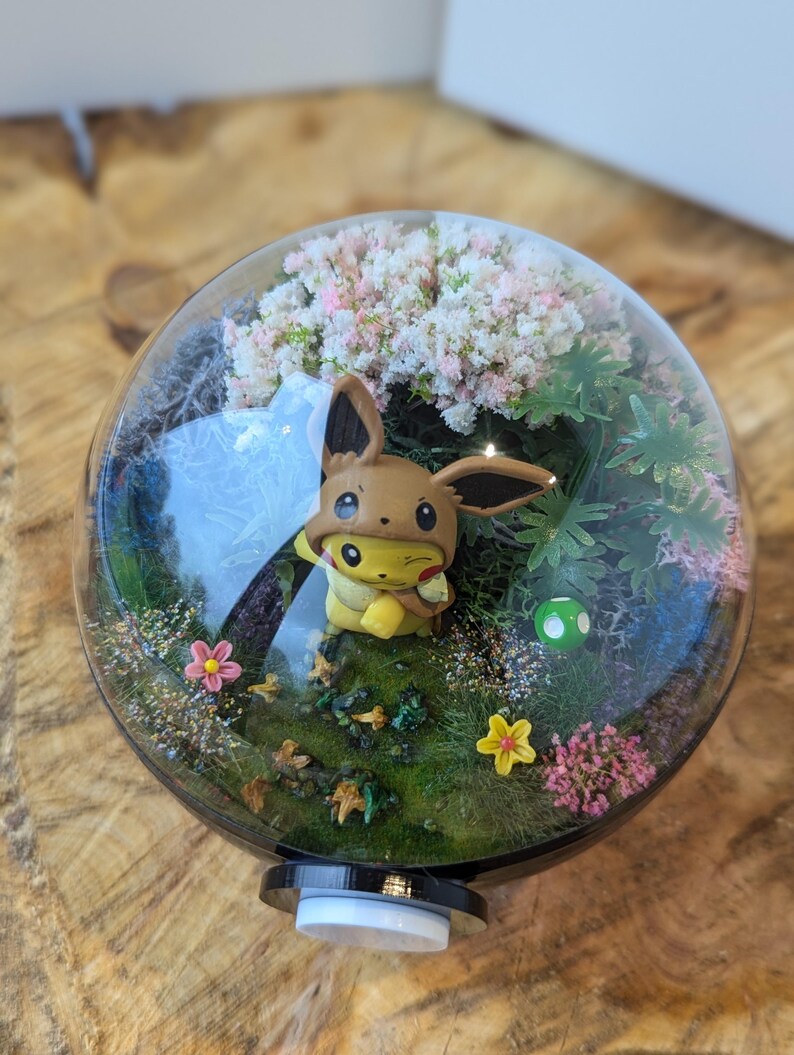 Pikachu Eevee Blossom Pokeball Handmade Pokemon Terrarium. Homemade ...