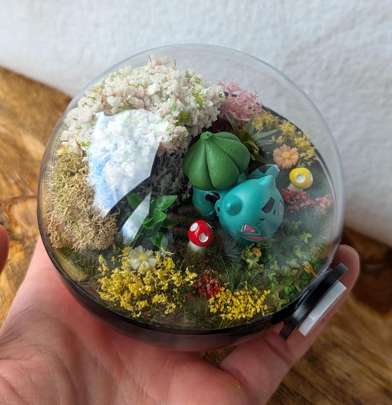 Bulbasaur Pokeball Handmade Pokemon Terrarium. Homemade, Diarama ...