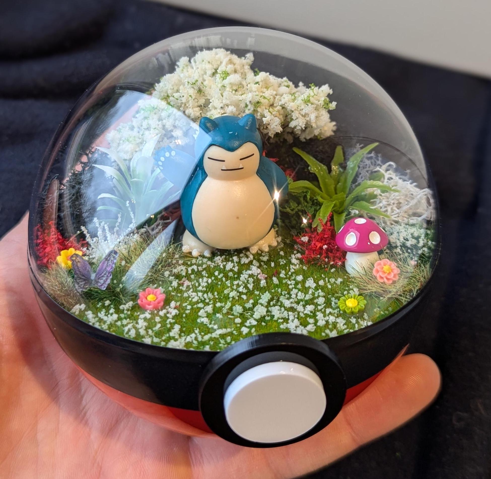 Snorlax Pokeball Handmade Pokemon Terrarium. Homemade, Diarama ...