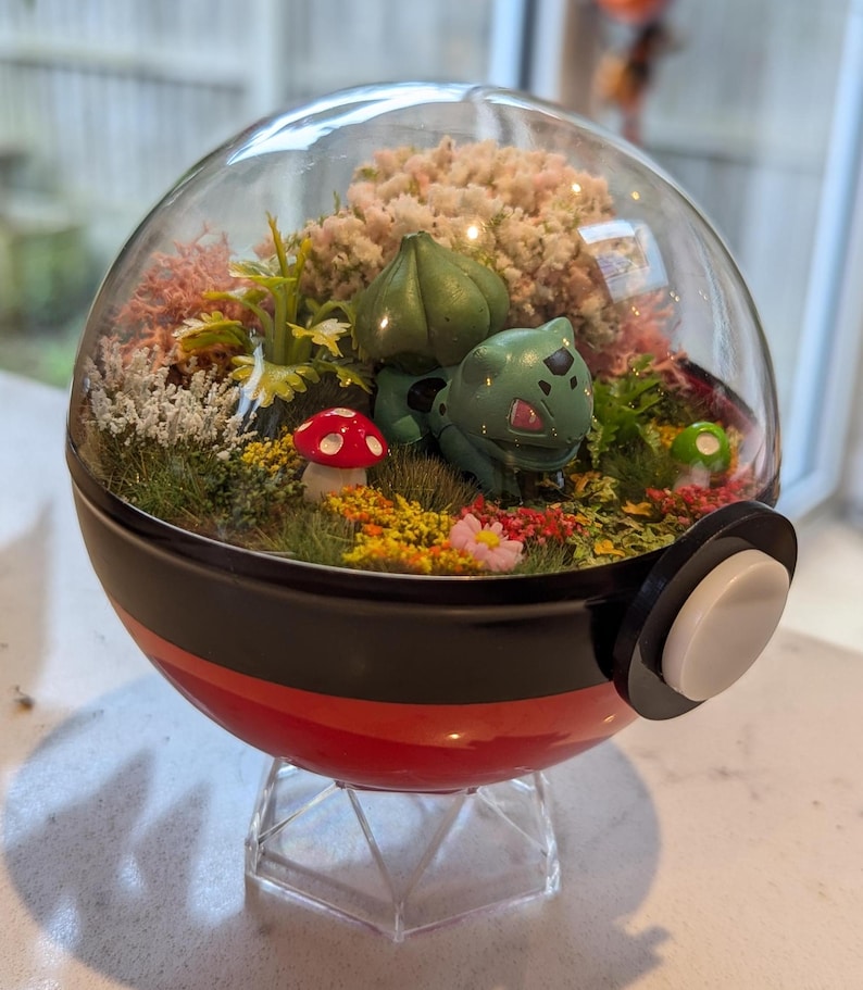 Bulbasaur Pokeball Handmade Pokemon Terrarium. Homemade, Diarama ...