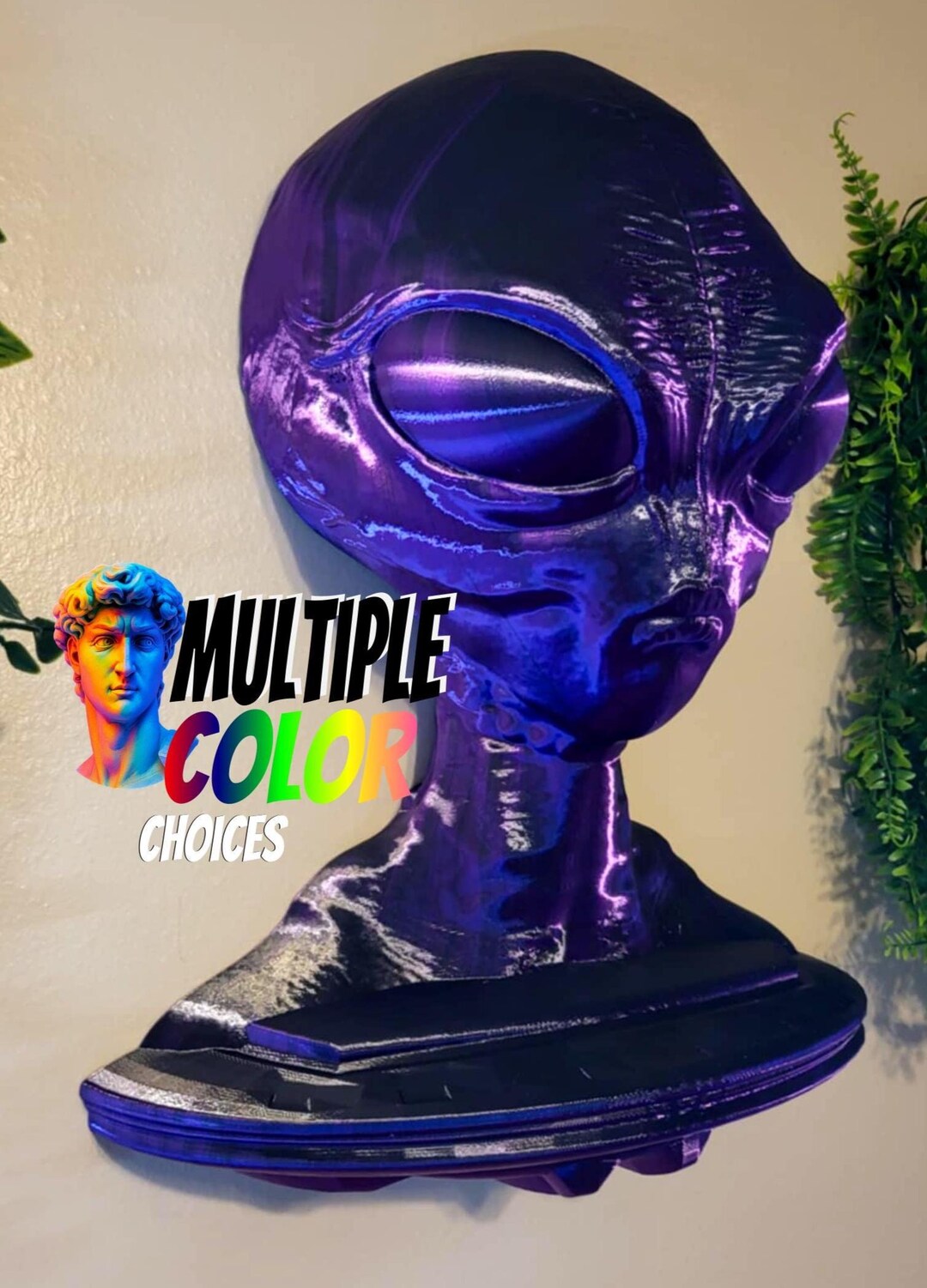 Large Grey Alien Head Bust: 3D Sci-fi Wall Decor - Etsy