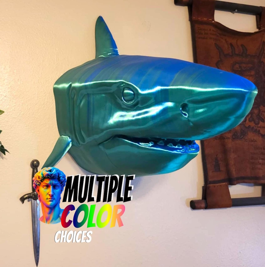 LARGE Shark Wall Sculpture - Large Realistic Shark Bust - Nautical ...