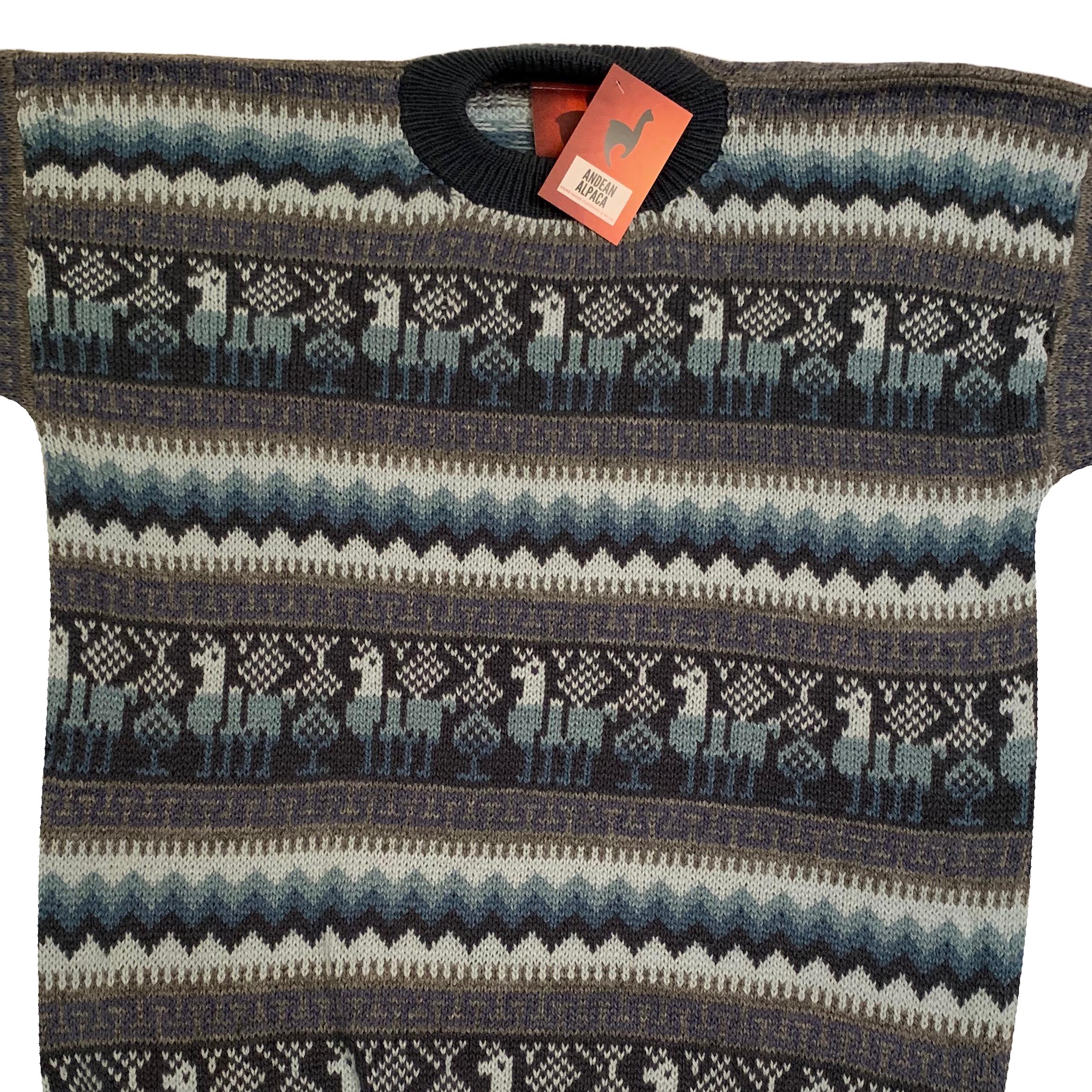 Women HANDMADE ANDEAN ALPACA Navy Blue Sweatshirt Sweater Sz Xl - Etsy