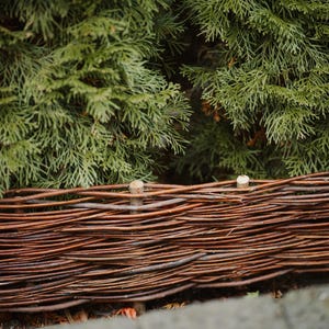 Set of 5 Handwoven Wicker Garden Fences – Natural Decorative Palisade ...