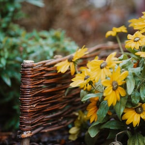 Set of 5 Handwoven Wicker Garden Fences – Natural Decorative Palisade ...