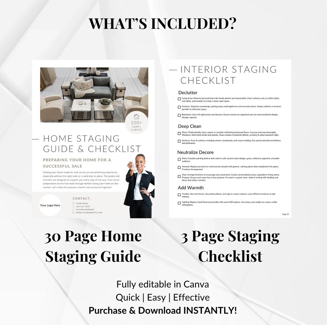 Staging Guide for Real Estate, Cost of Staging, Showing Checklist for ...