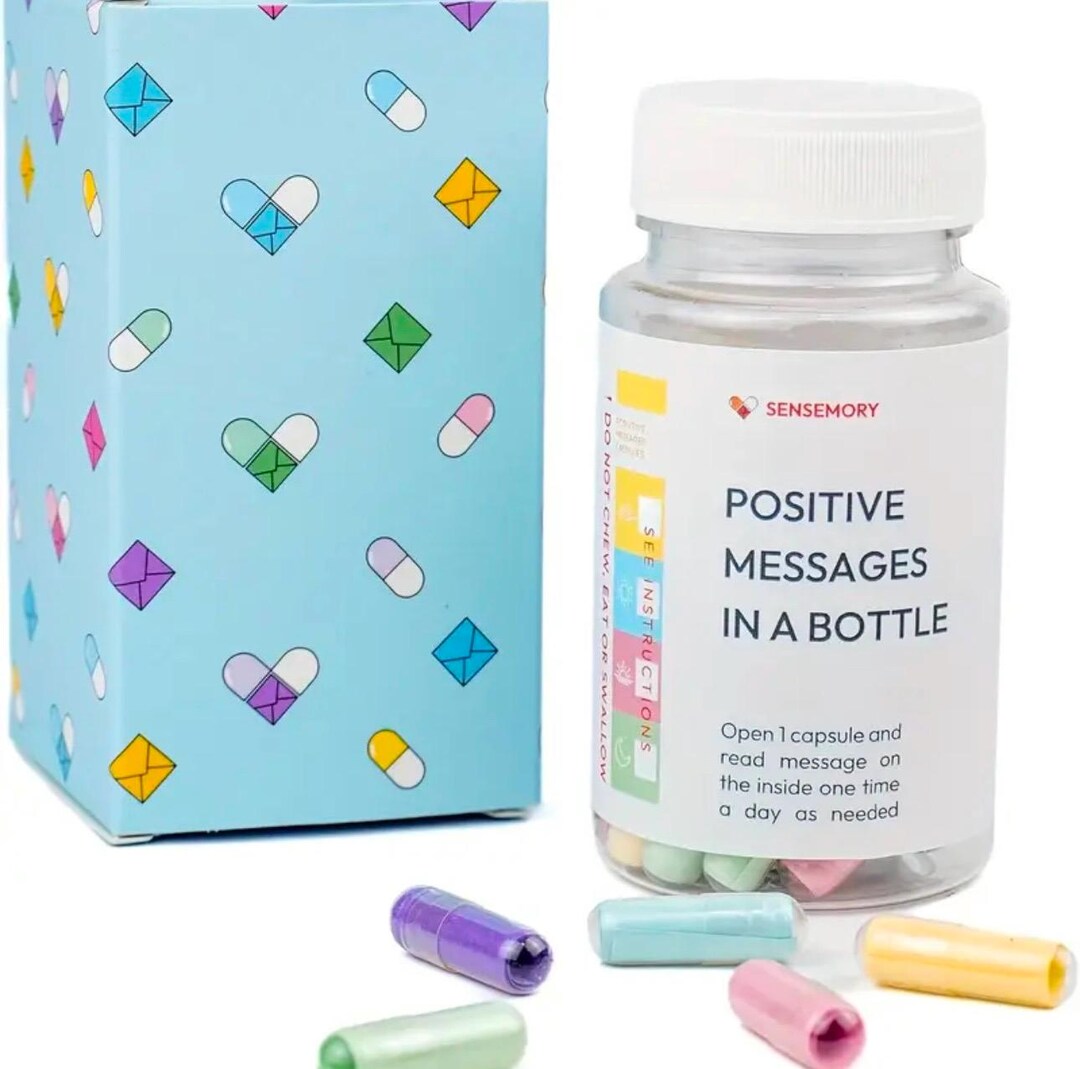 Happiness Pill Messages in a Bottle - Etsy