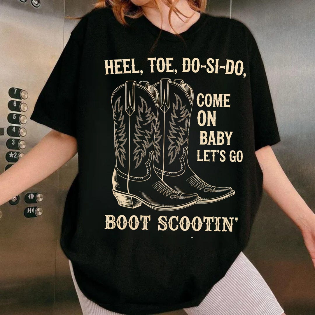Boot Scootin' Boogie 90s Country Music Lyrics PNG, Cowboy Design for ...