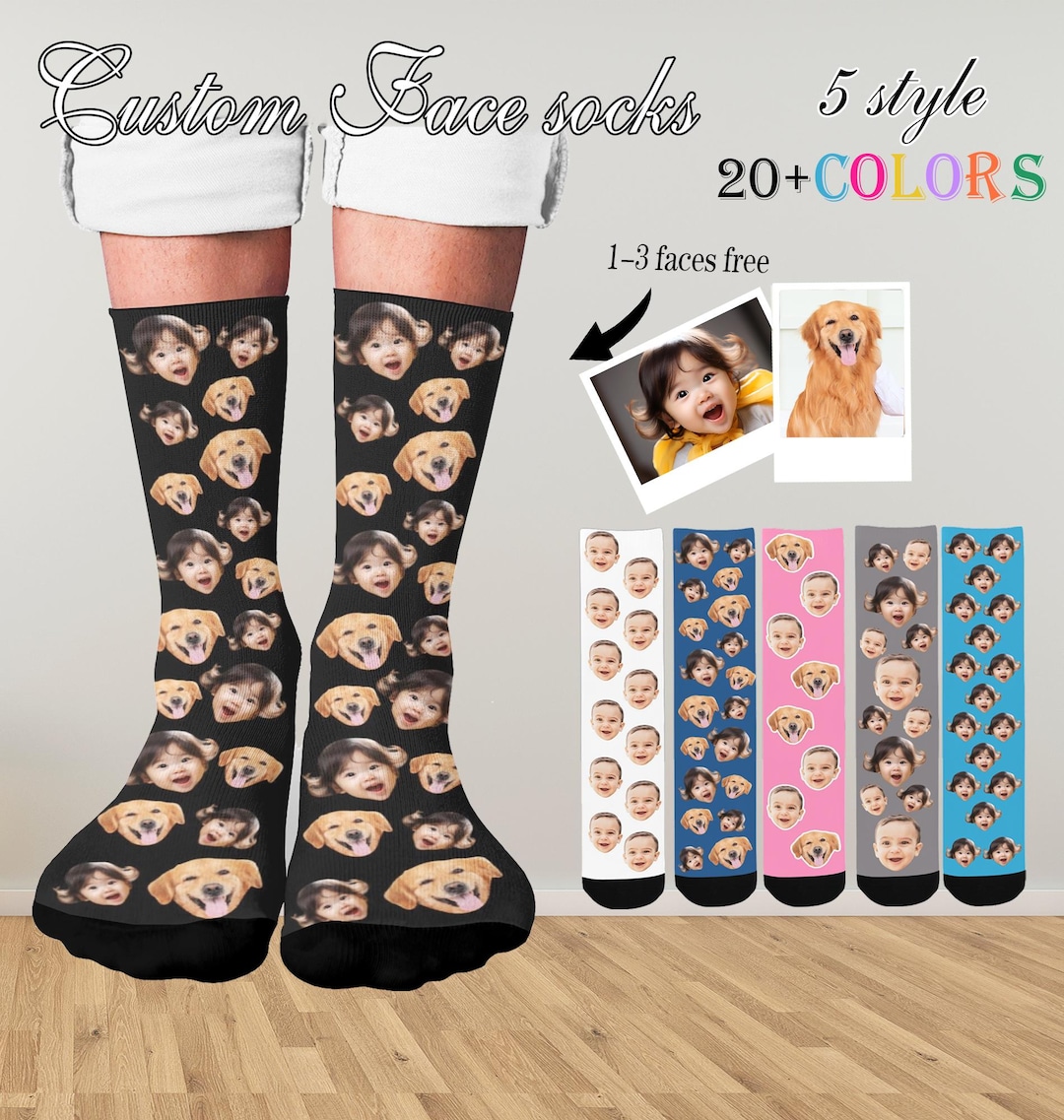 Custom Socks With Faces, Personalized Photo Socks, Funny Faces on Socks ...