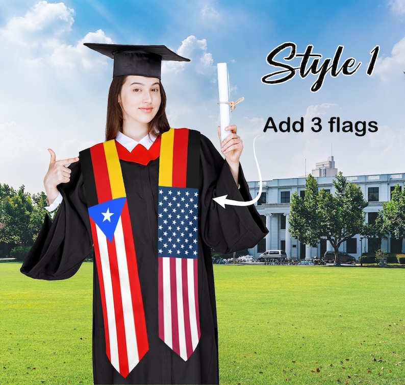 Custom Country Flag Graduation Stole, Personalized Class of 2025 Gift ...