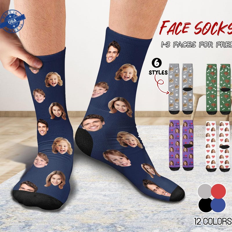 Custom Face Socks - Etsy