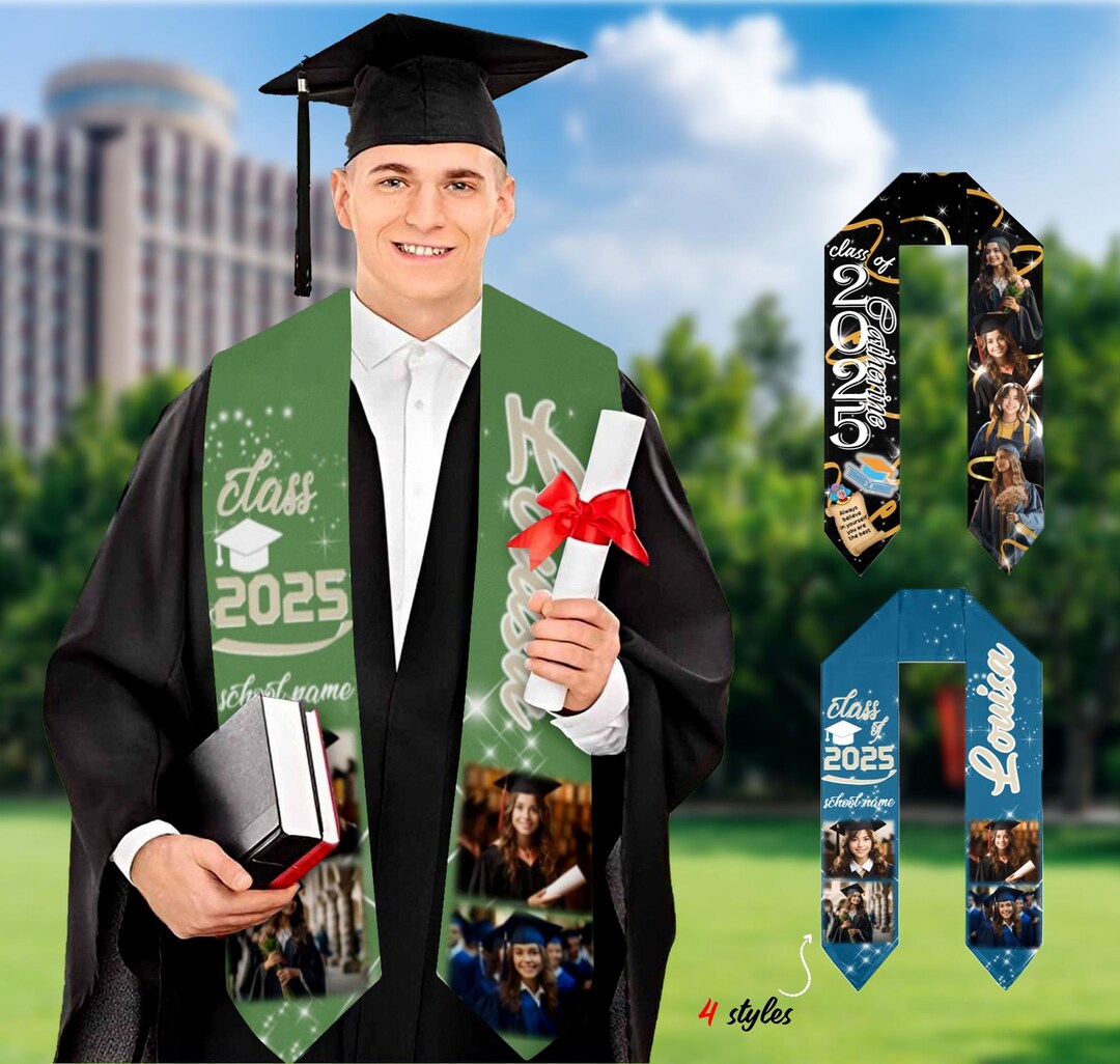 Custom Photo Graduation Stole: Class of 2026 Personalized Sash - Etsy