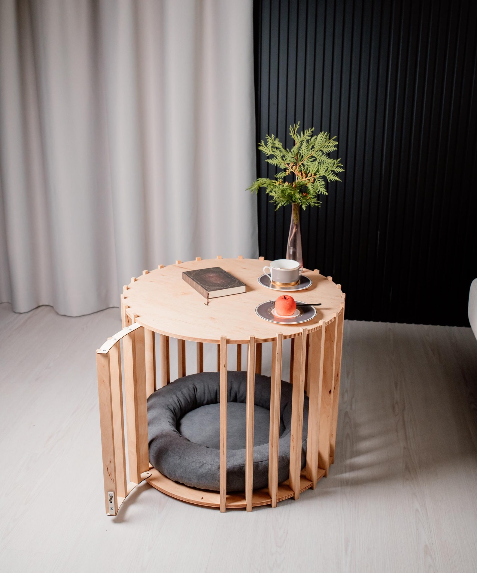 Modern Dog House Coffee Table: Wooden Pet Crate Kennel - Etsy