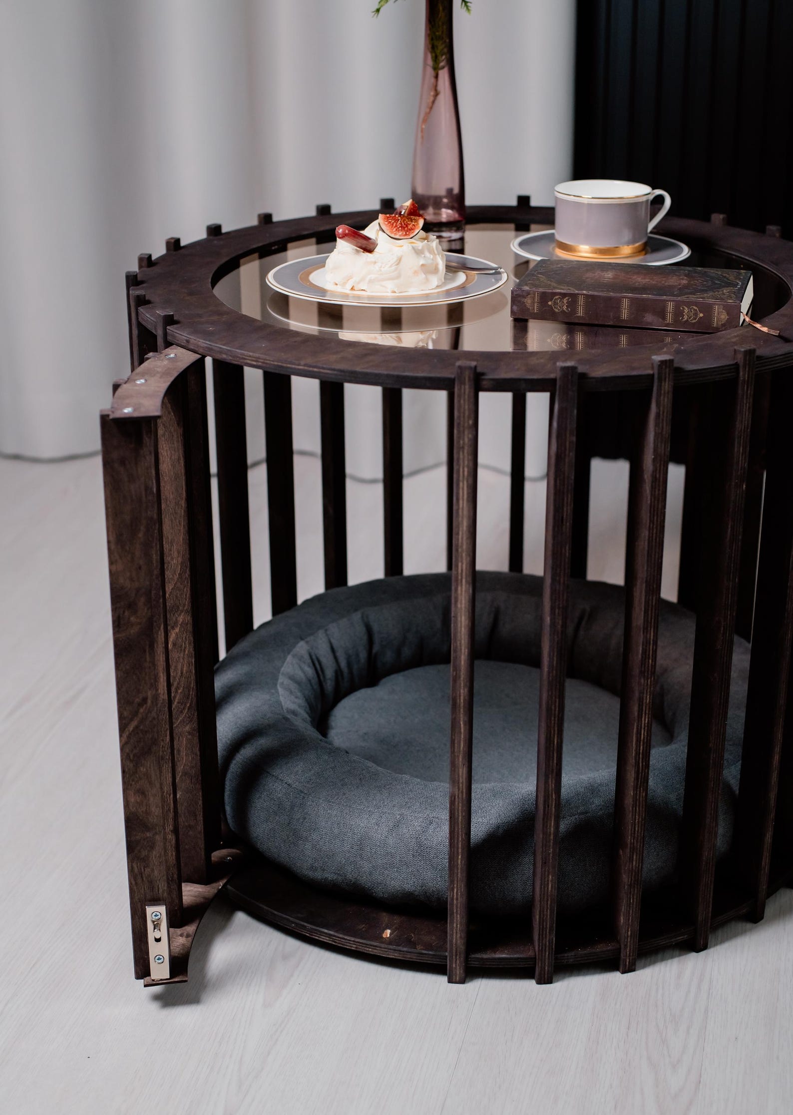 Modern Dark Wood Dog House Coffee Table: Pet Bed Furniture - Etsy