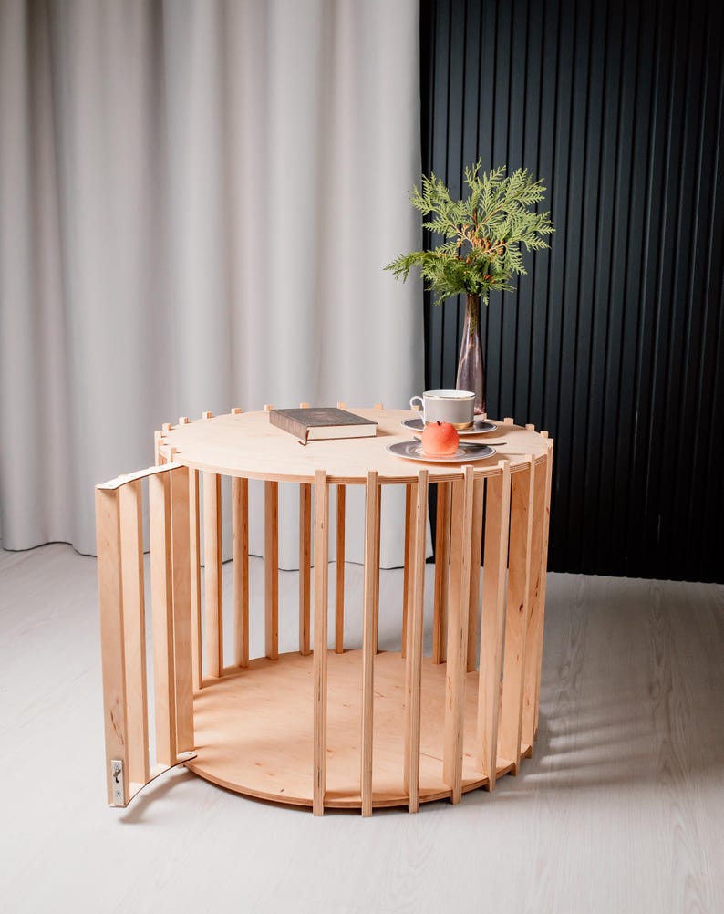 Modern Dog House Coffee Table: Wooden Pet Crate Kennel - Etsy