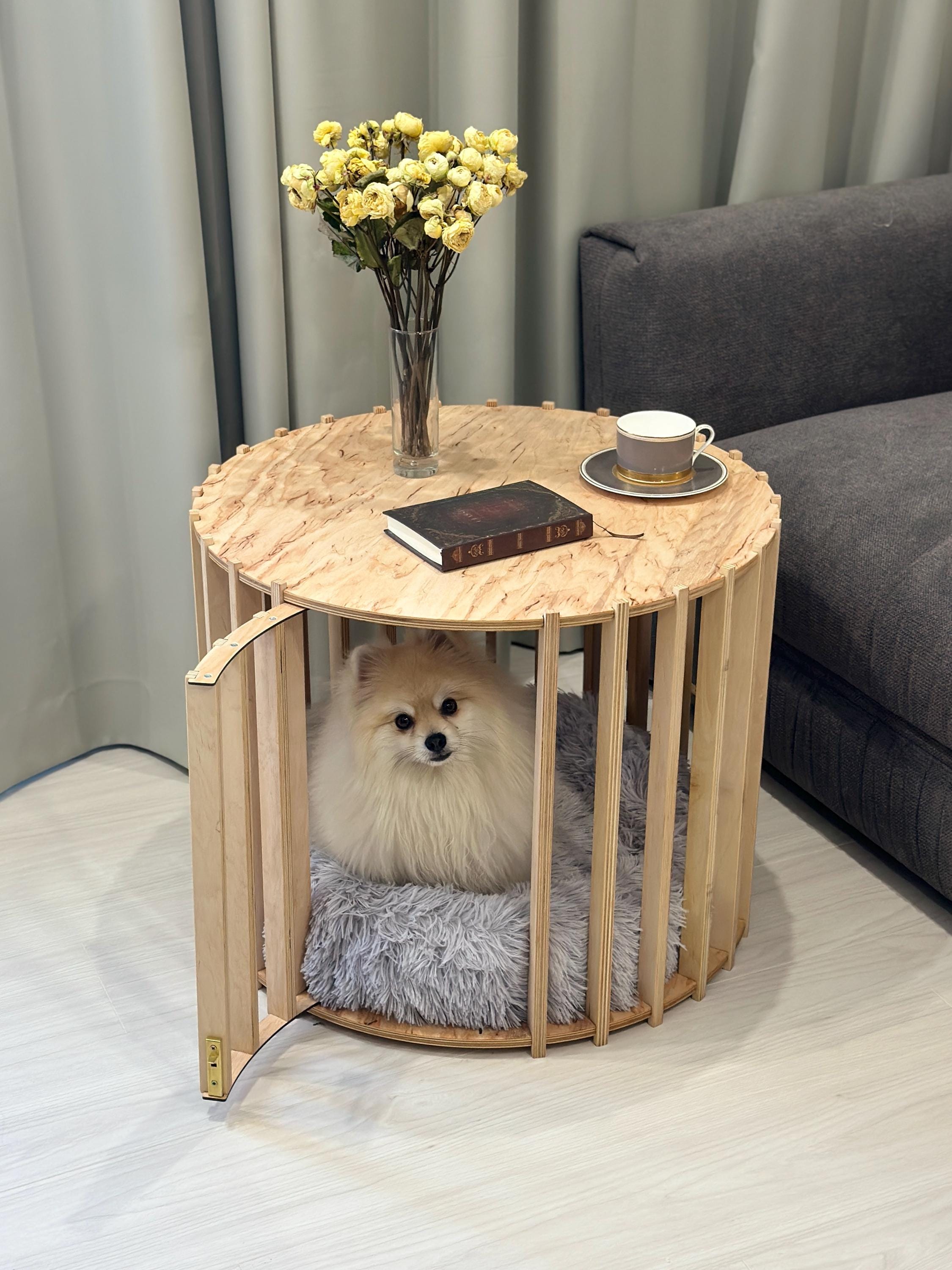 Modern Dog House Coffee Table: Wooden Pet Crate Kennel - Etsy