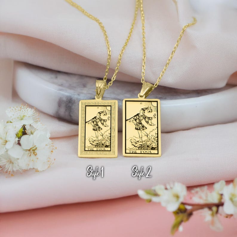 The Fool Tarot Necklace – Sterling Silver New Beginnings Pendant, Leap ...