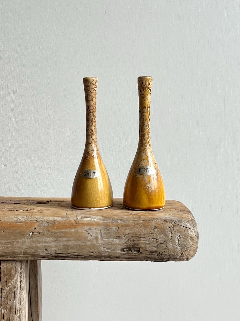 Mid Century Modern Salt and Pepper Shakers, Vintage Ceramic MCM Set ...