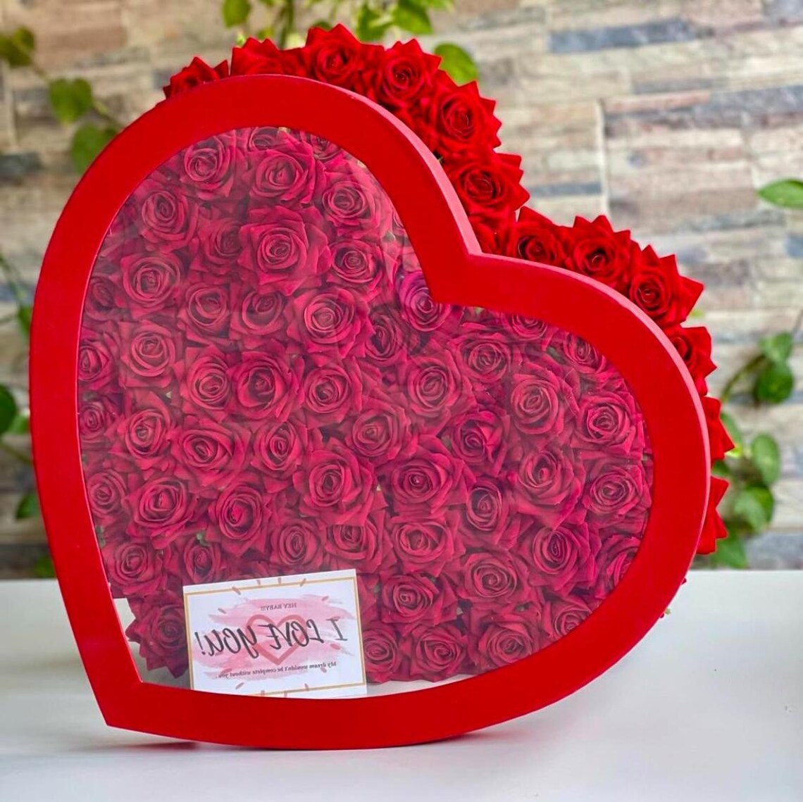 Luxury Heart-shaped Artificial Flower Box for Her– Artificial Roses ...