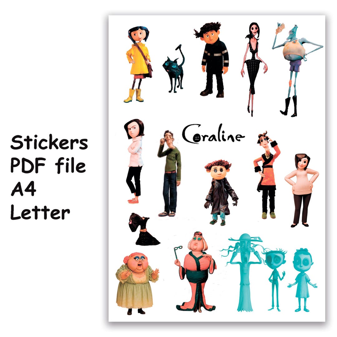 Coraline Stickers for Scrapbooking, A4 Letter (PDF File) - Etsy