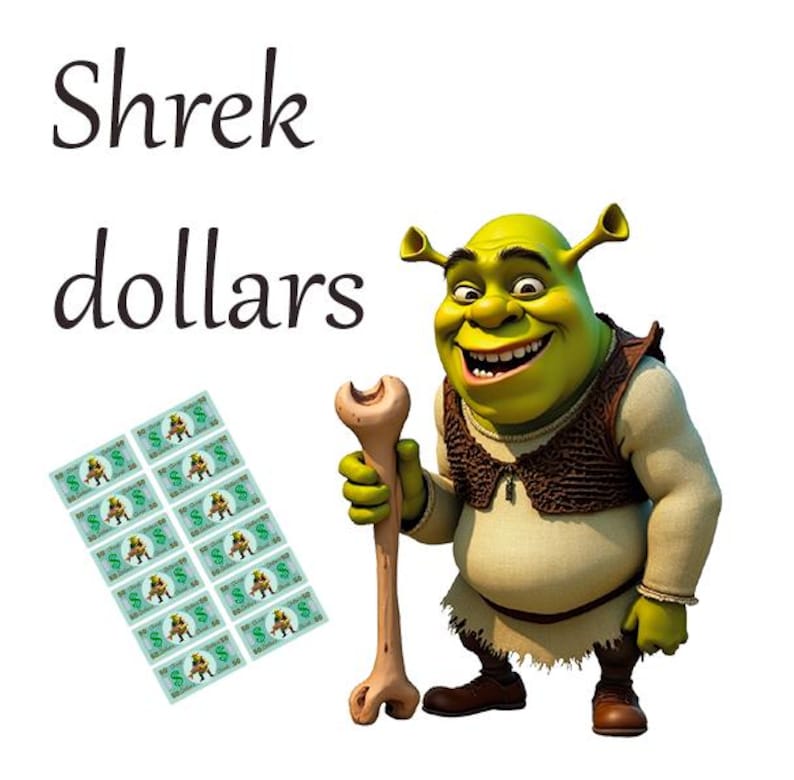 Shrek Dollars. Dollars for Monopoly. Toy Money. File Pdf, A4, Letter ...
