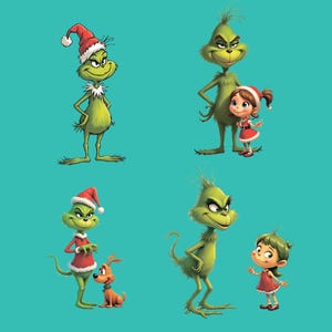 Christmas Grinch Clipart. Transparent Background. Ideal for Gifts and ...