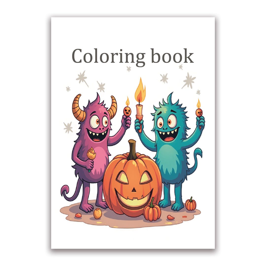 Funny Monsters Coloring Book for Children Halloween Monsters 27 Pages ...