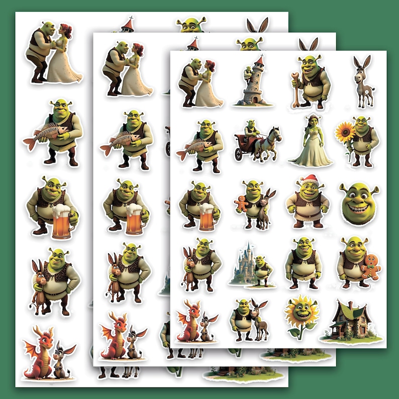 Shrek Stickers for an Album, Weekly Planner. Little Things and Trinkets ...