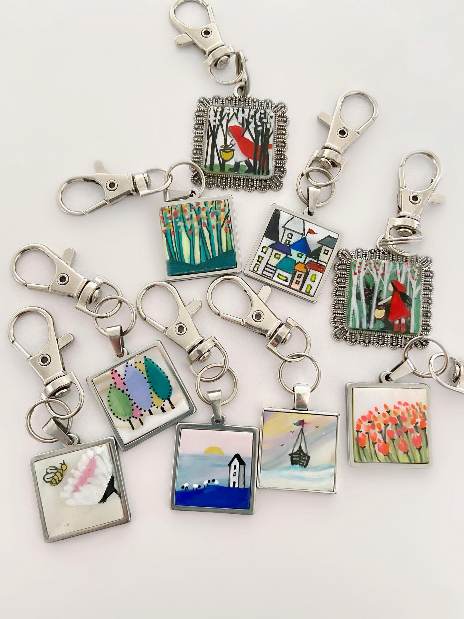 Hand Painted Keychains and Charms - Etsy