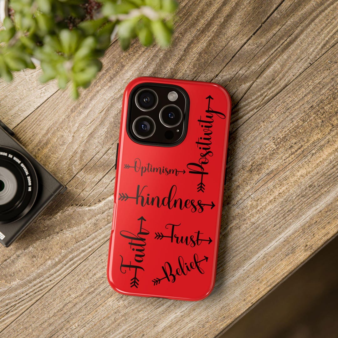 Inspire Case, Red Minimalist Case, Motivation for iPhone 16 15 14 13 12 ...