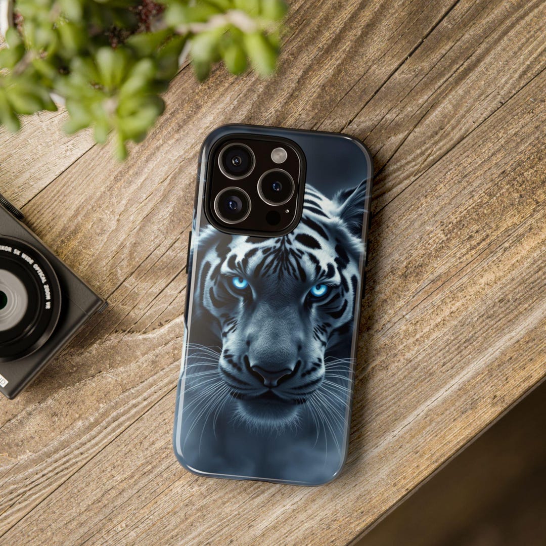 White Tiger Phone Case, Jungle Aesthetic Case iPhone 16 15 14 13 12 11 ...