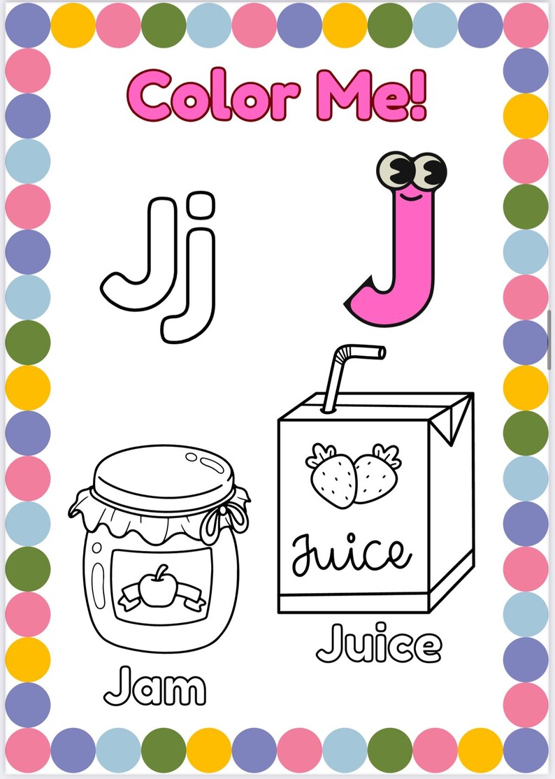ABC Coloring Book for Kids | Learn Alphabet With Fun Fruits | Instant ...
