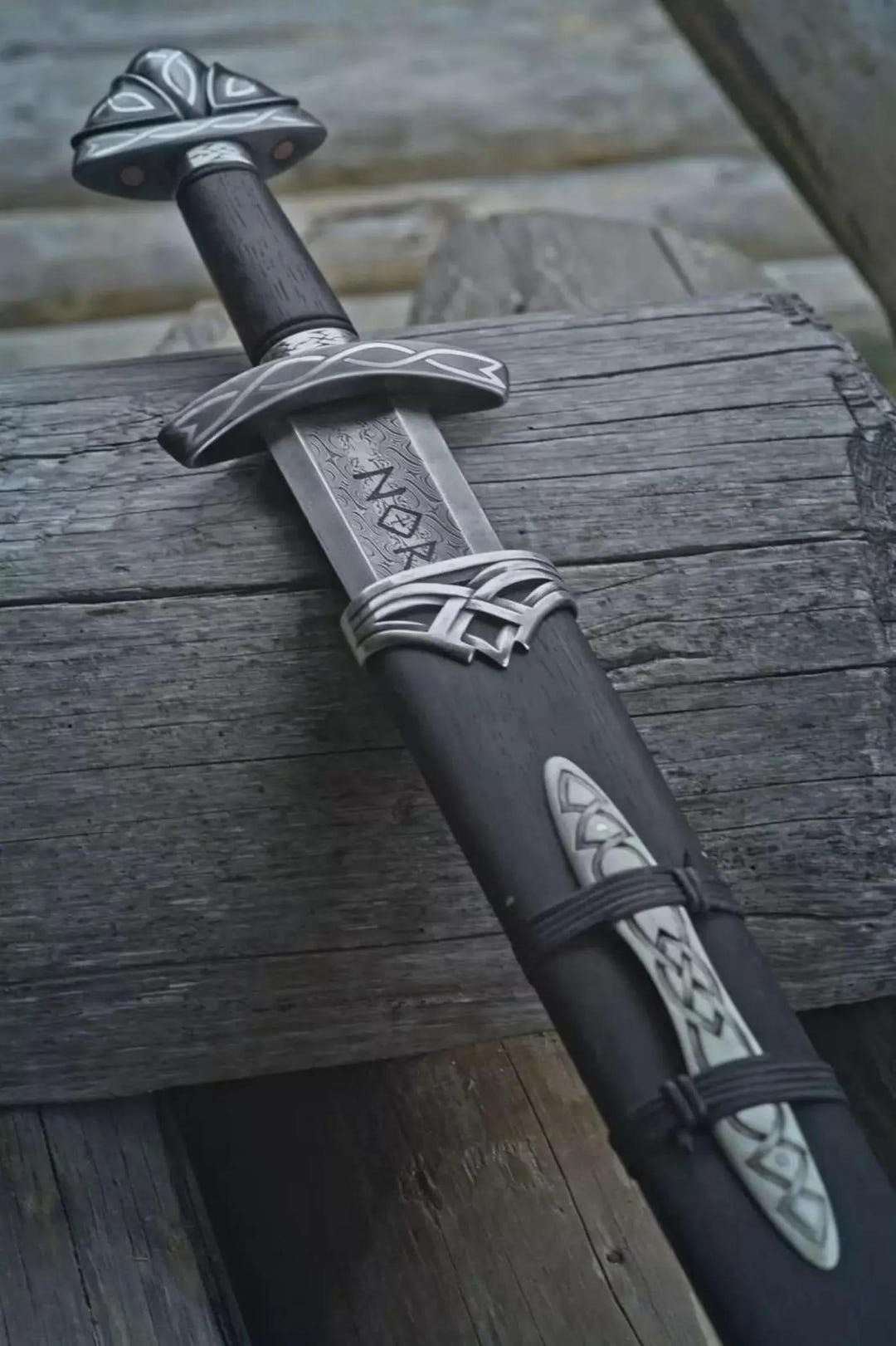 Handcrafted Viking Damascus Steel Medieval Sword Replica With Scabbard ...