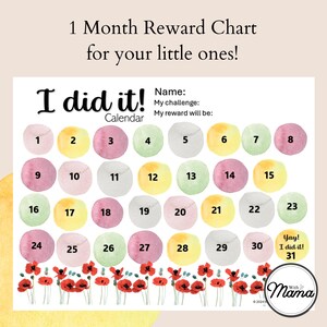 Reward Chart for Kids Chore Chart Behavior Chart Printable Reward Chart ...