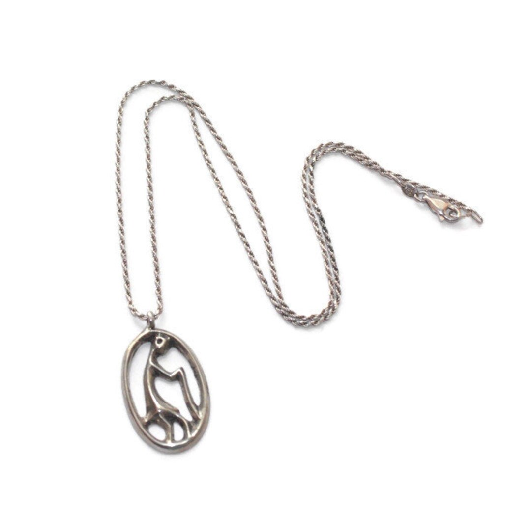 Pueblo Cloud Dancer Sand Cast Silver Pendant Native American Fertility ...