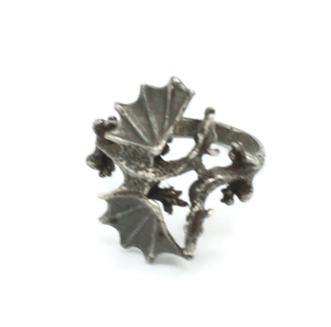 Sterling Silver Dragon Ring Size 8 1/2 Dimensional Unisex Style Goth ...