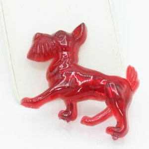 Red Scottie Dog Brooch Molded Plastic Art Deco Scotty Dog Jewelry - Etsy