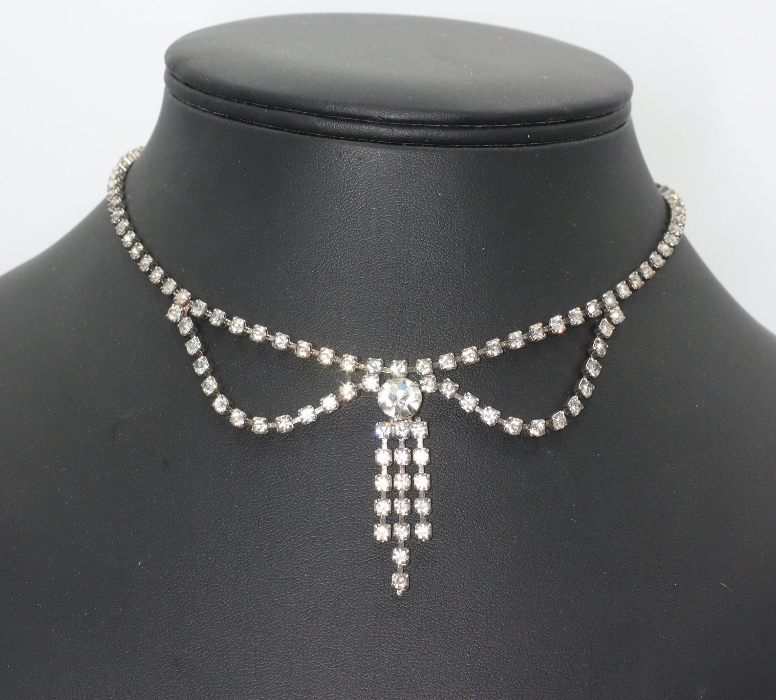 Crystal Rhinestone Festoon Swag Necklace Designer Kramer - Etsy