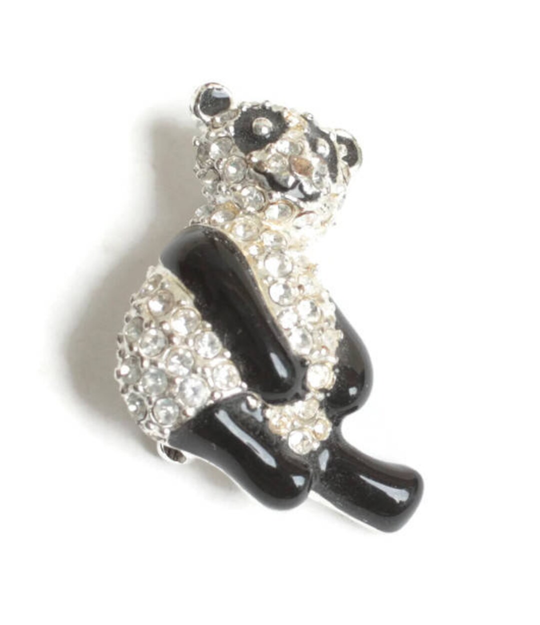 Enameled Rhinestone Panda Pin Monet Original Box Smaller Pin Animal ...